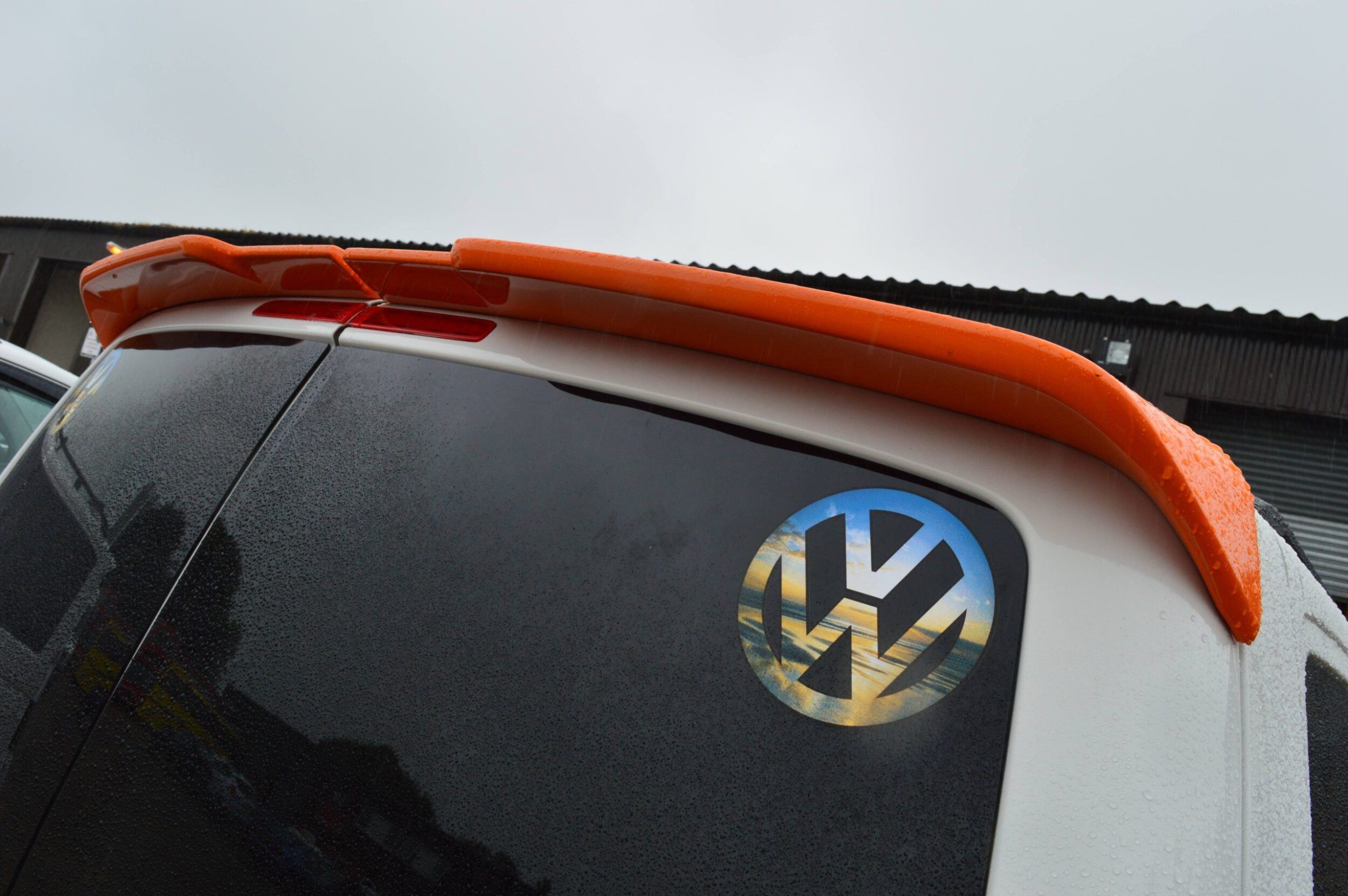VW T5 Primed Sportline Style Rear Spoiler - Twin Door