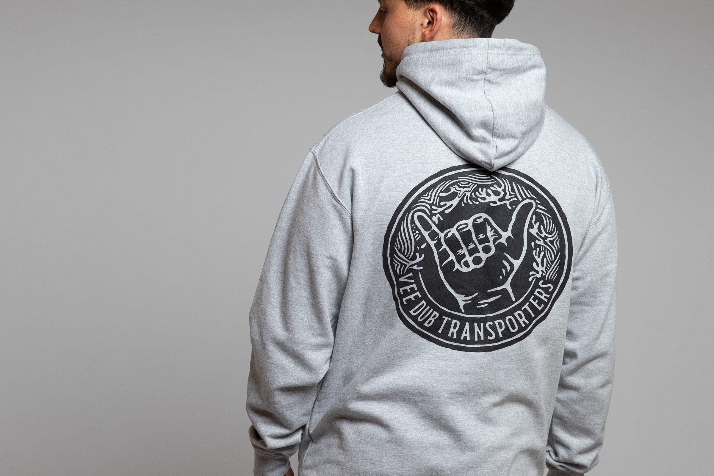 The Dub Wave Hoodie - Grey - Vee Dub Transporters