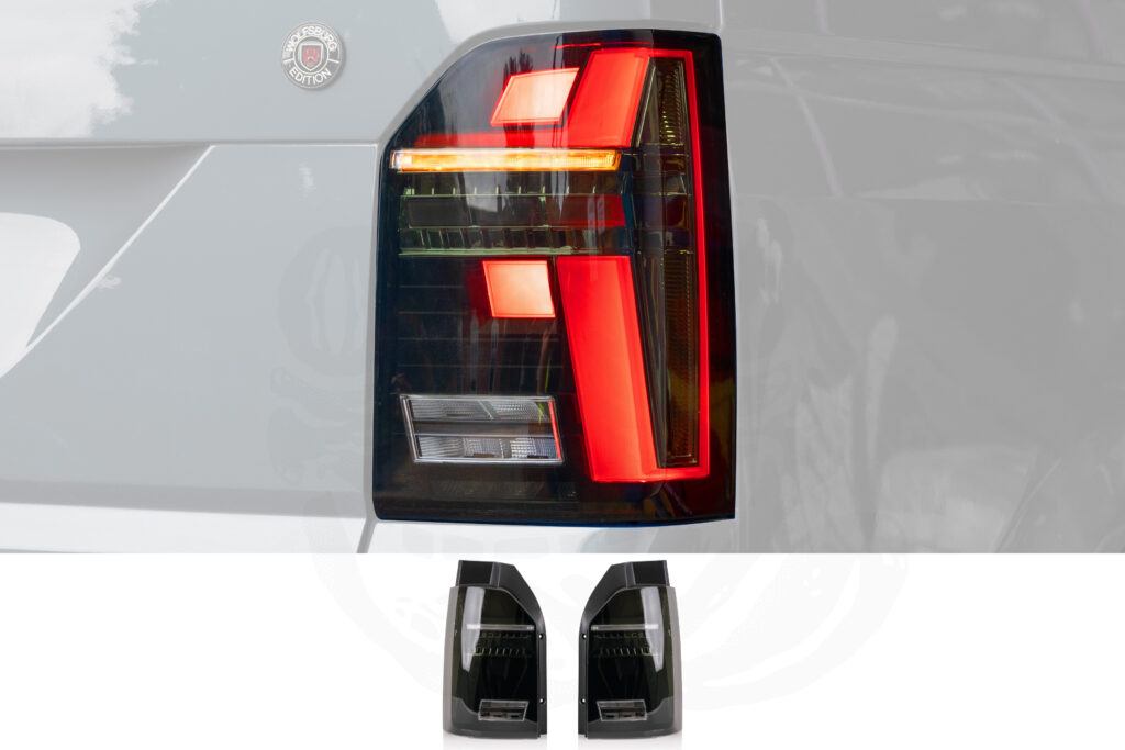 VW T6 Smoked LED Rear Lights With Dynamic Indicator