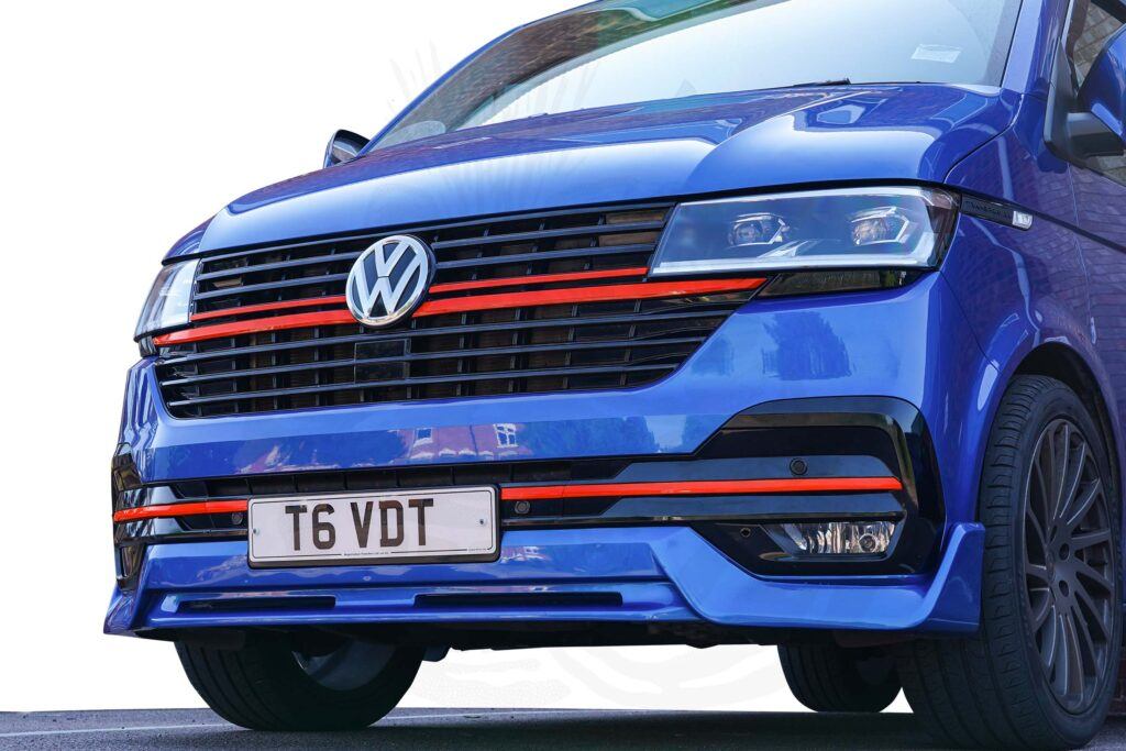 VW T6.1 Gloss Black Upper & Lower Front Grille Package - VD