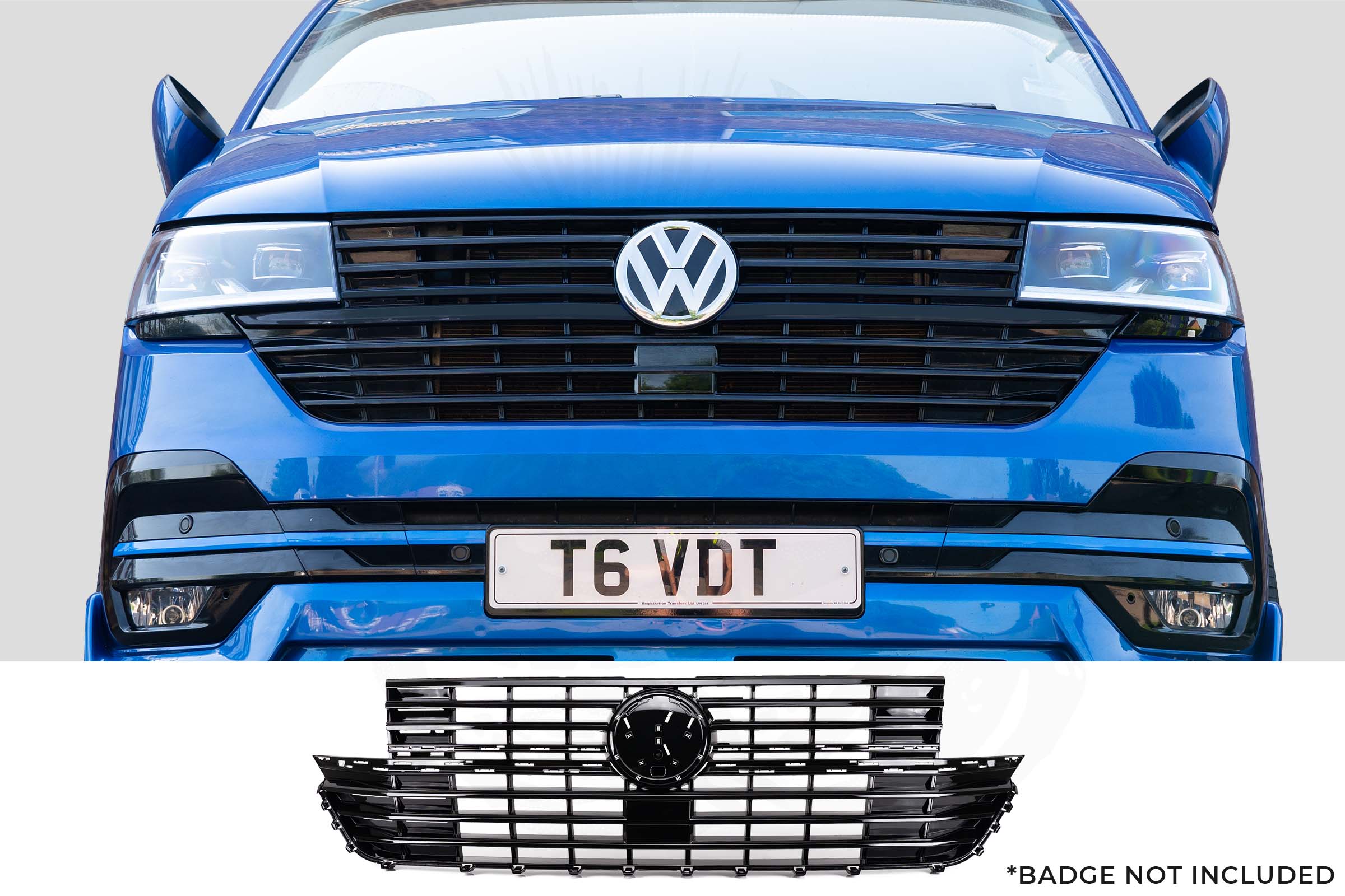 VW T6.1 Gloss Black Front Grille - Vee Dub Transporters