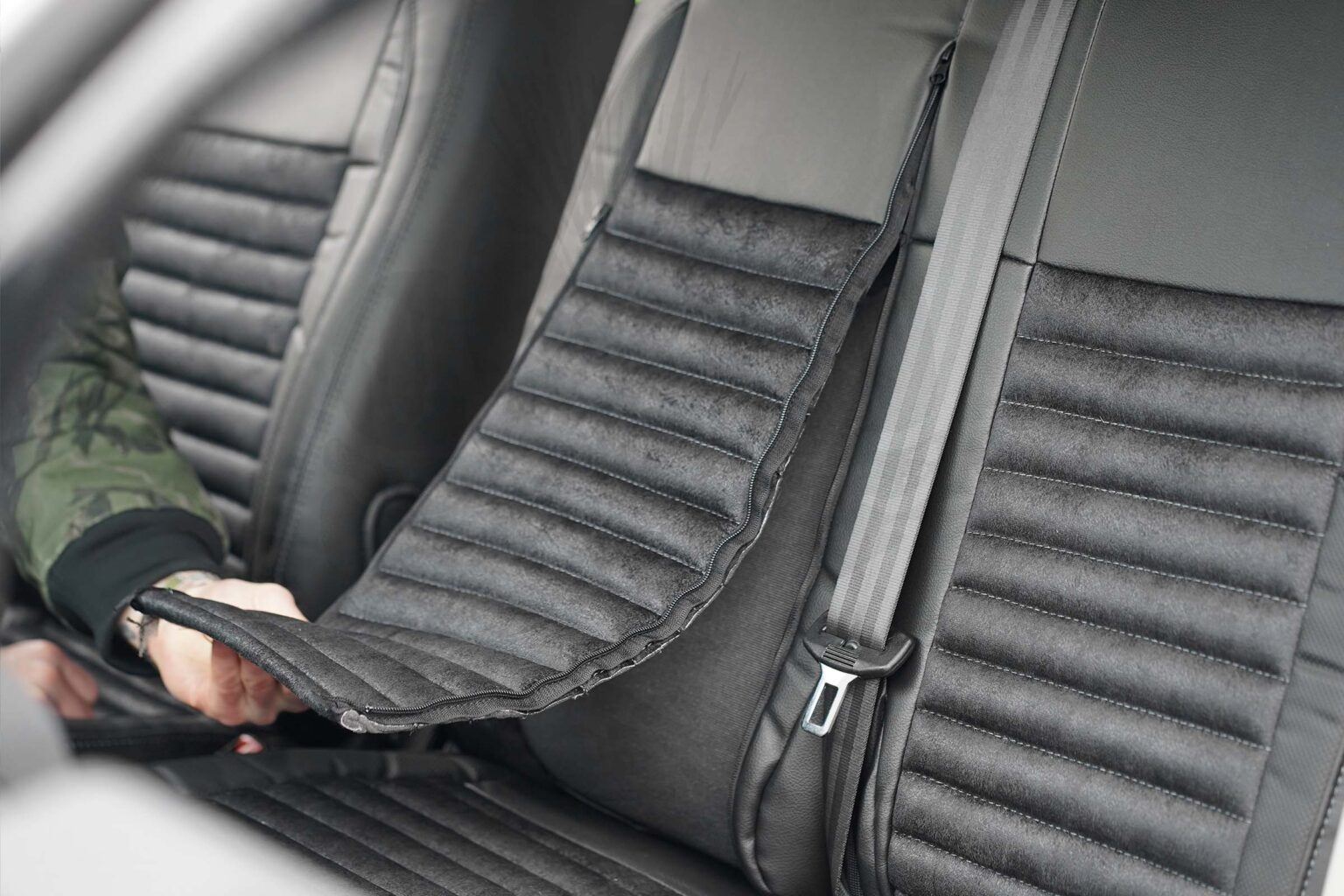 VW T5/T5.1 Black Alcantara Style Seat Covers - Vee Dub